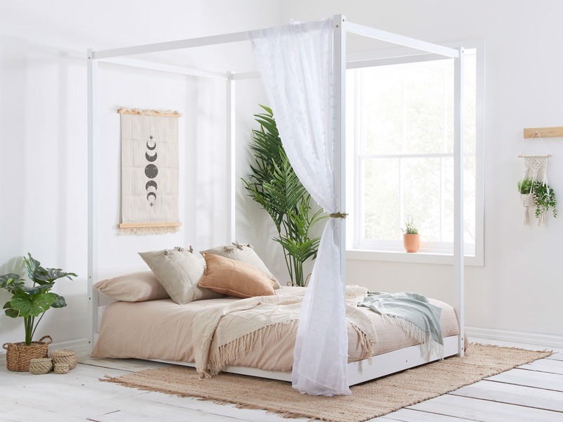 Land Of Beds Modena White Wooden Double Bed Frame | Land of Beds