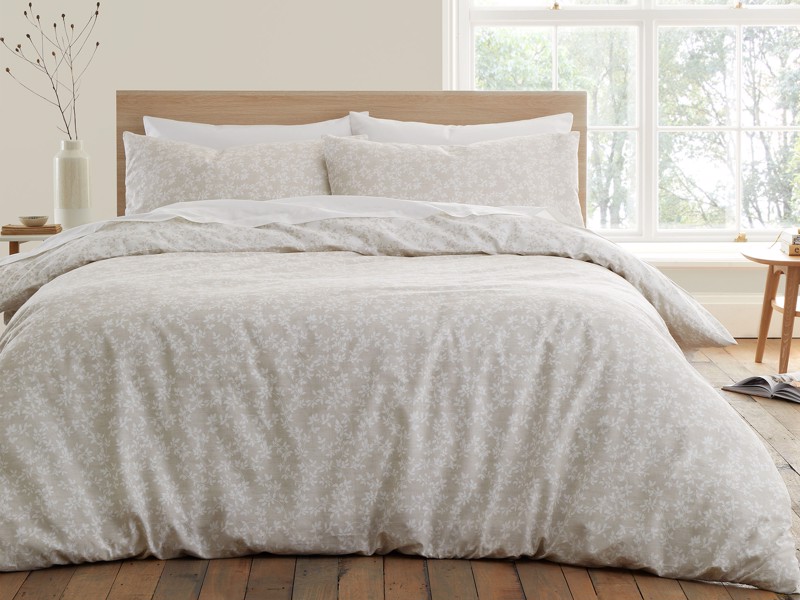Bianca Fine Linens Shadow Leaves Natural Duvet Cover Set | Land of Beds
